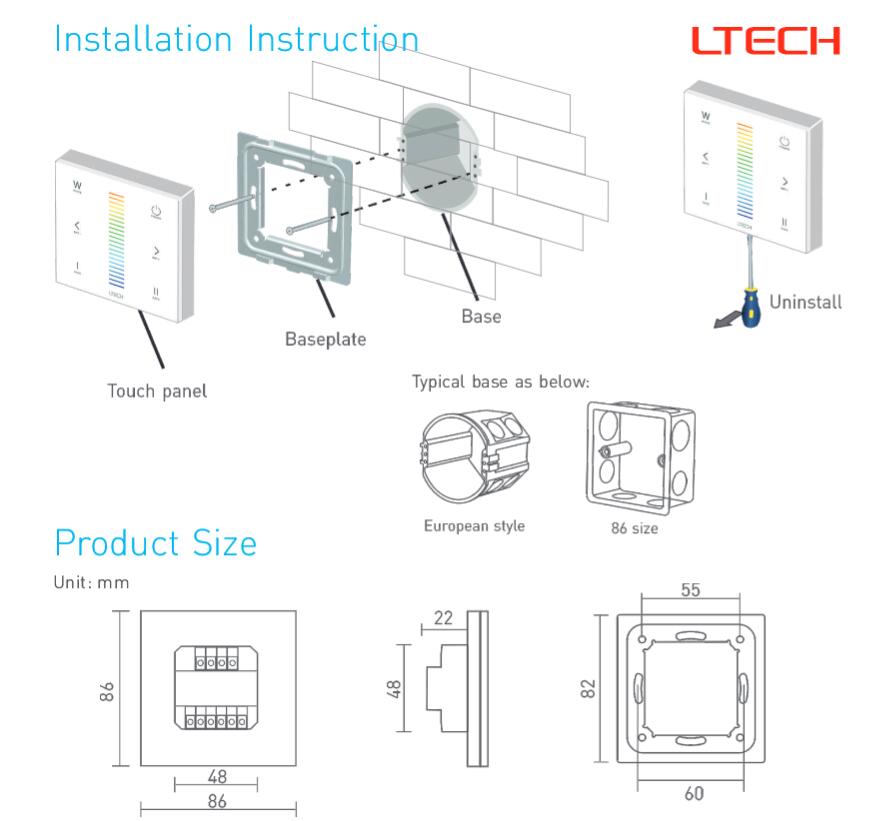 LTECH RF+Touch E4 Power Panel LED Controller | LED Lights, LED ...